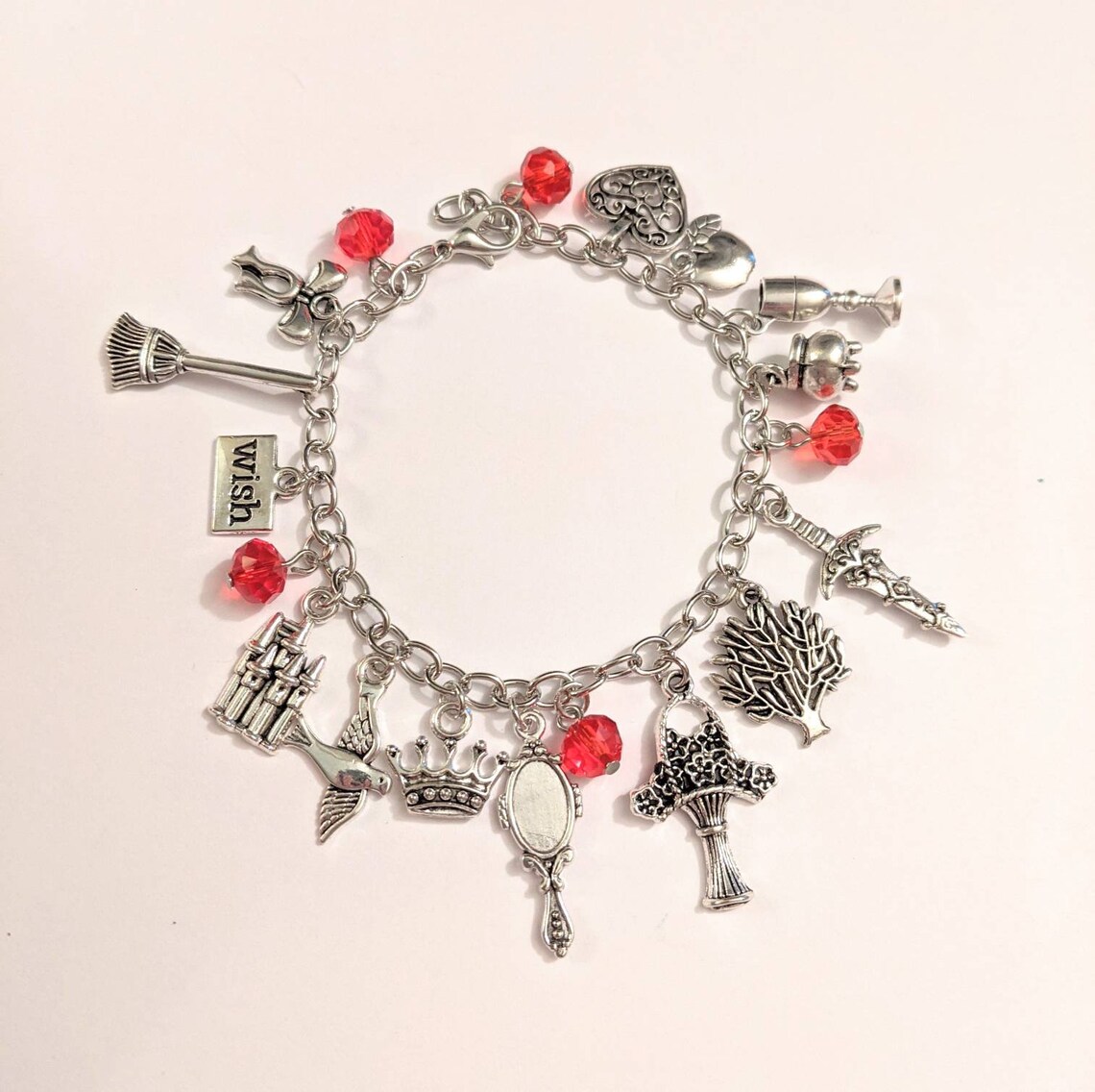 Snow White Inspired Charm Bracelet Disney Beaded Charm | Etsy