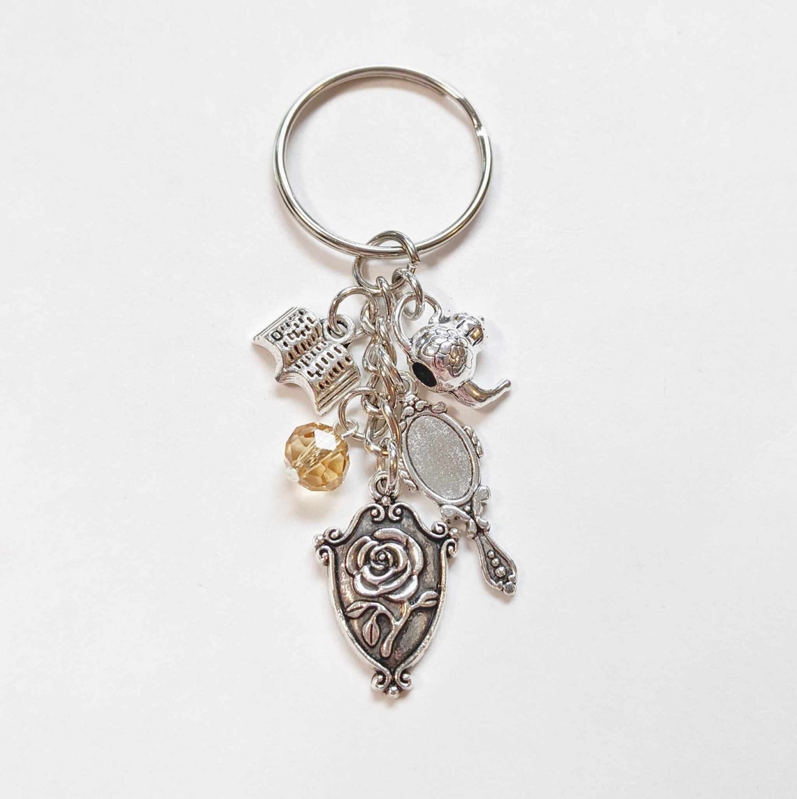 Beauty & the Beast Inspired Keychain, Disney Keychain, Fandom Keychain ...