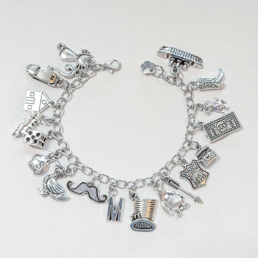 Monopoly Inspired Charm Bracelet, Monopoly Jewelry, Monopoly Gifts ...