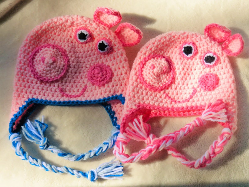 Pig Crocheted Hat Halloween Pig Hat Girl Pig Hat Pink Pig | Etsy