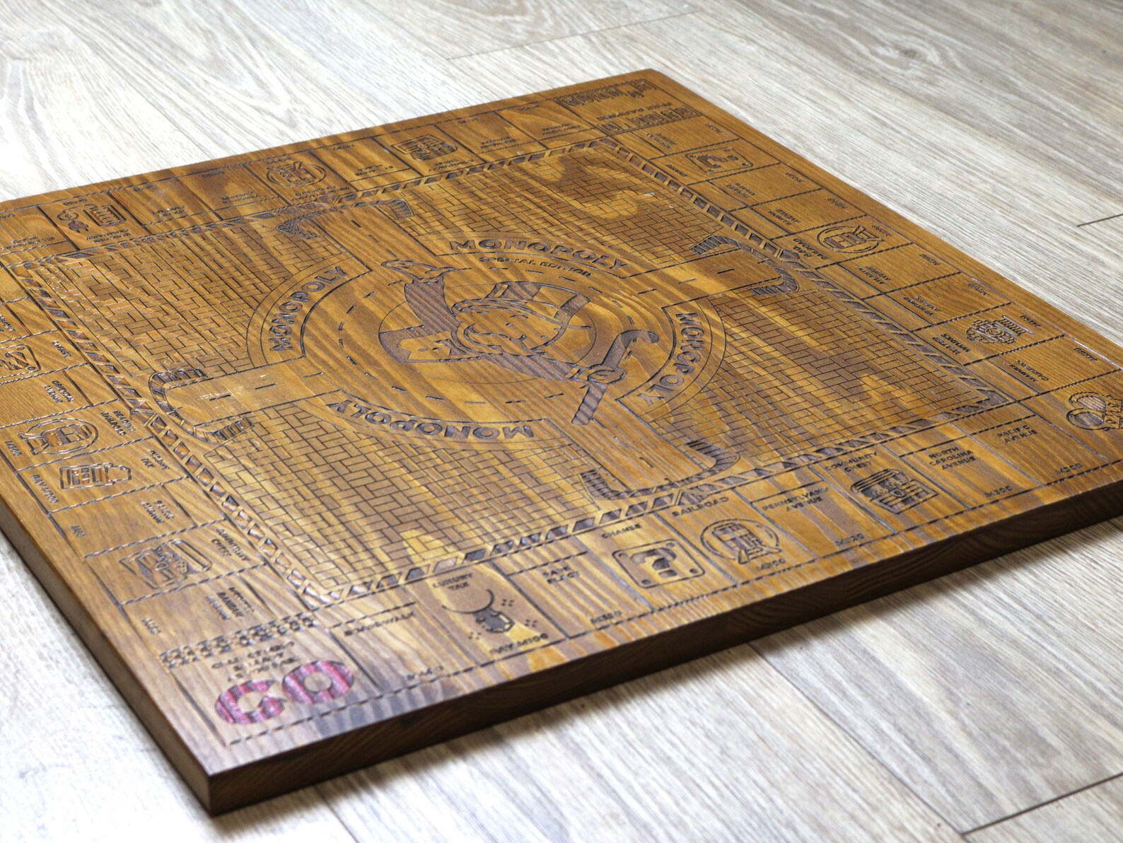 Monopoly Wooden Game, Handmade Laser Cut Wooden Board, Special Edition ...