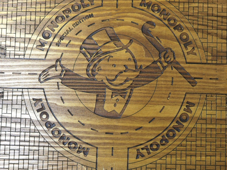 Monopoly Wooden Game, Handmade Laser Cut Wooden Board, Special Edition ...