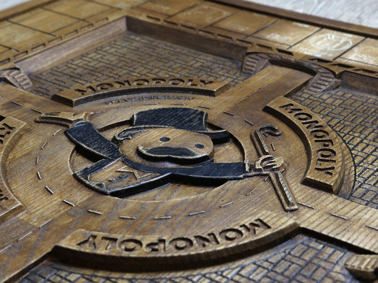 Wood Monopoly Game, Handmade Laser Cut Wooden Board, Special Edition ...