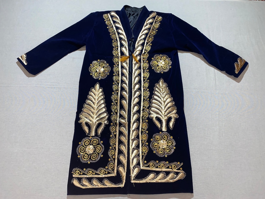 UZBEK CHAPAN, Vintage Suzani Coat, Handmade Uzbek Robe, Uzbekistan ...