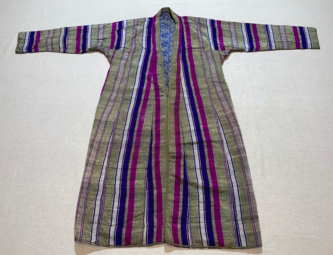 UZBEK CHAPAN, Cotton Padded Warm Vintage Uzbek Coat, Handmade Uzbek ...