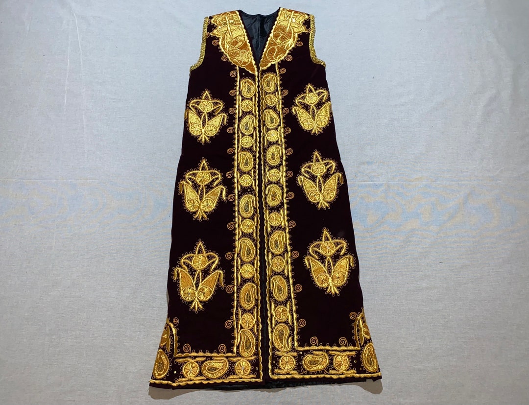 UZBEK Vest, Vintage Suzani Waistcoat, Handmade Uzbek Robe, Uzbekistan ...