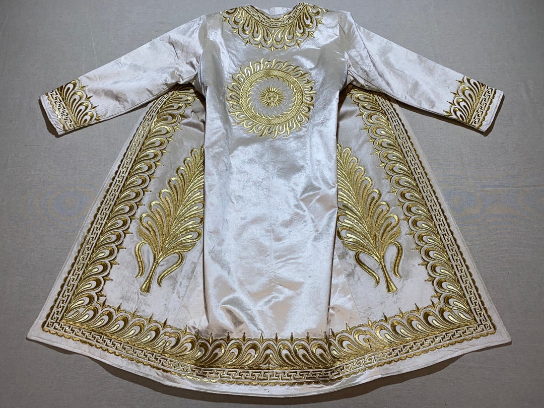Uzbek Chapan Robe: Golden Embroidered Suzani Caftan Jacket - Etsy