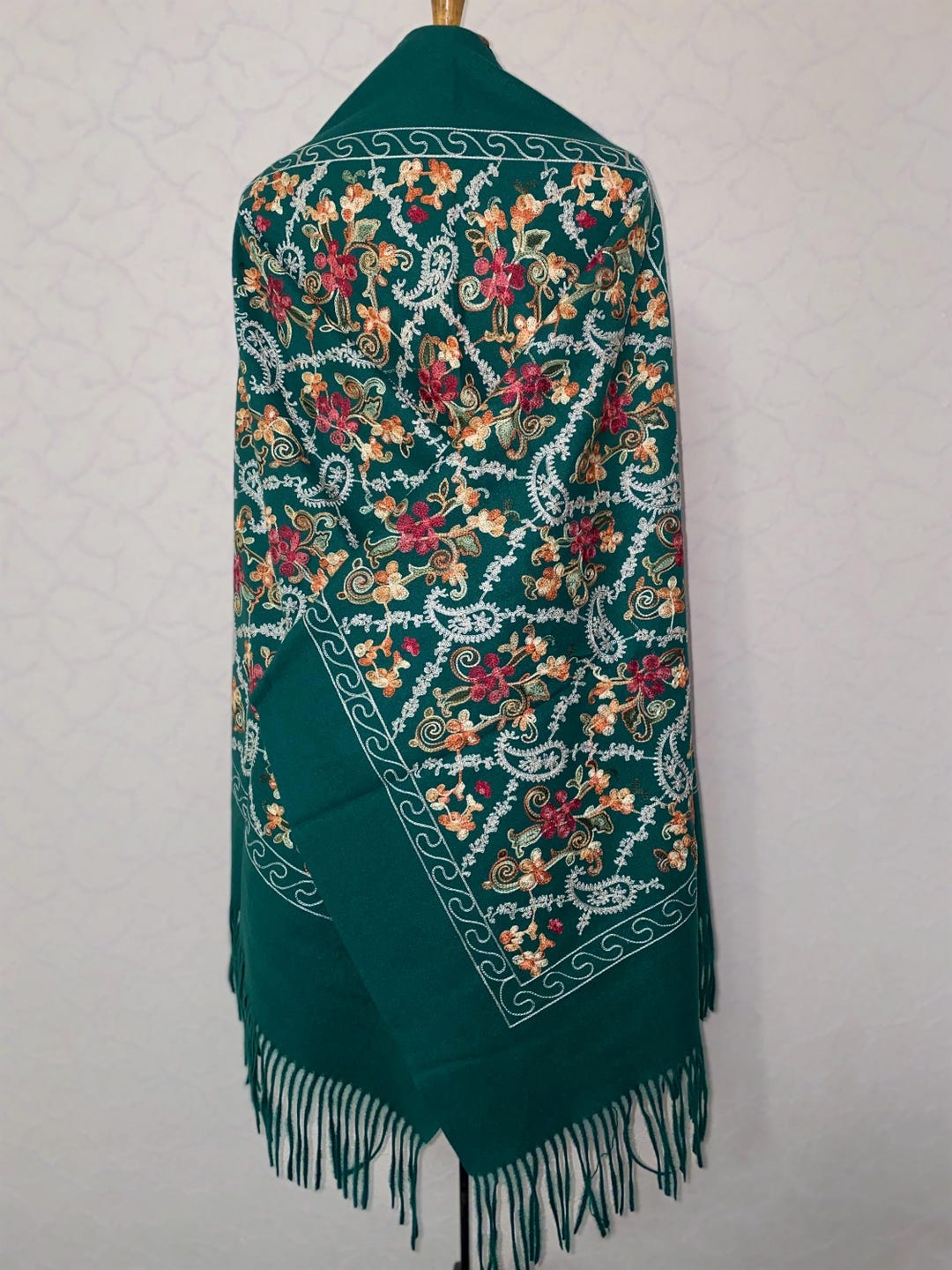 Uzbek Wool Shawl, Embroidered Suzani Scarf, Wool Scarf, Cape - Etsy