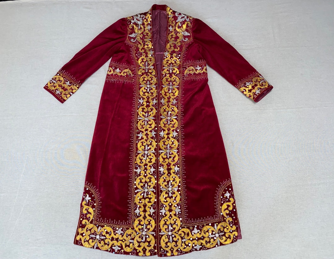 UZBEK CHAPAN, Vintage Suzani Coat, Handmade Uzbek Robe, Uzbekistan ...