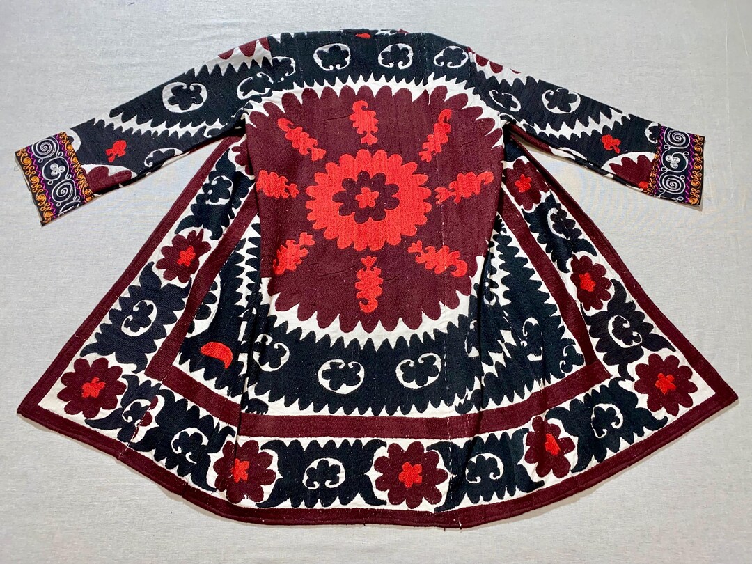 UZBEK CHAPAN, Vintage Suzani Coat, Handmade Uzbek Robe, Uzbekistan ...
