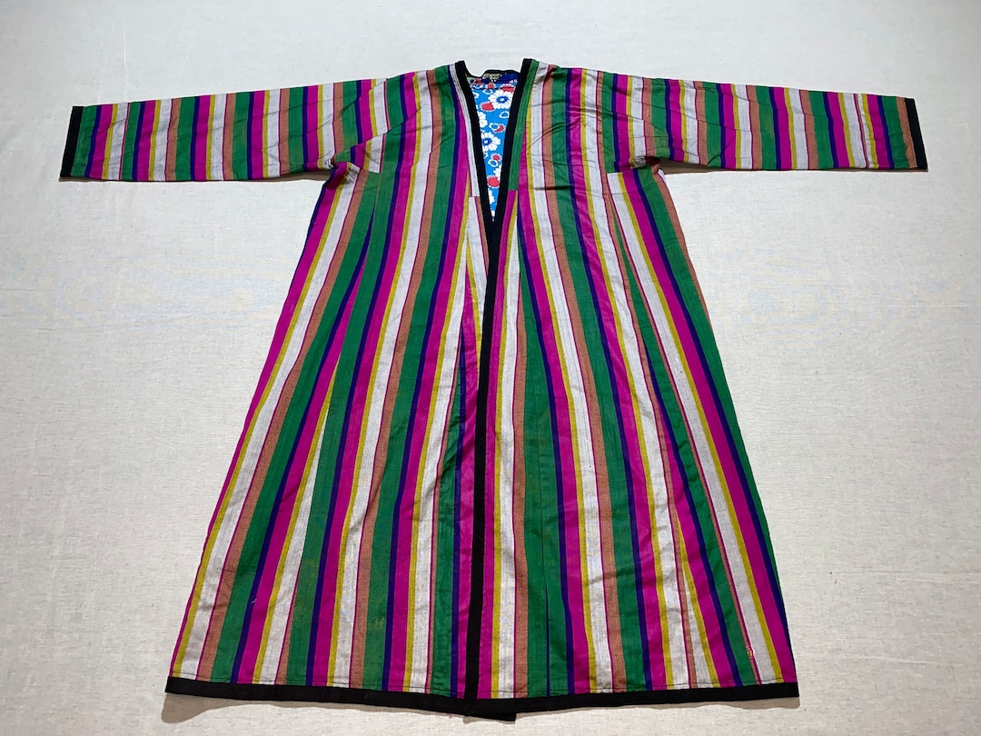 UZBEK CHAPAN, Vintage Coat, Handmade Uzbek Robe, Uzbekistan Caftan ...
