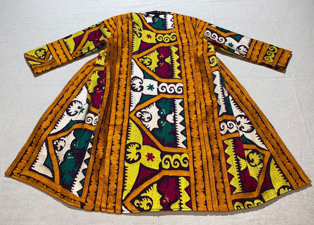 UZBEK CHAPAN, Vintage Suzani Coat, Handmade Uzbek Robe, Uzbekistan ...