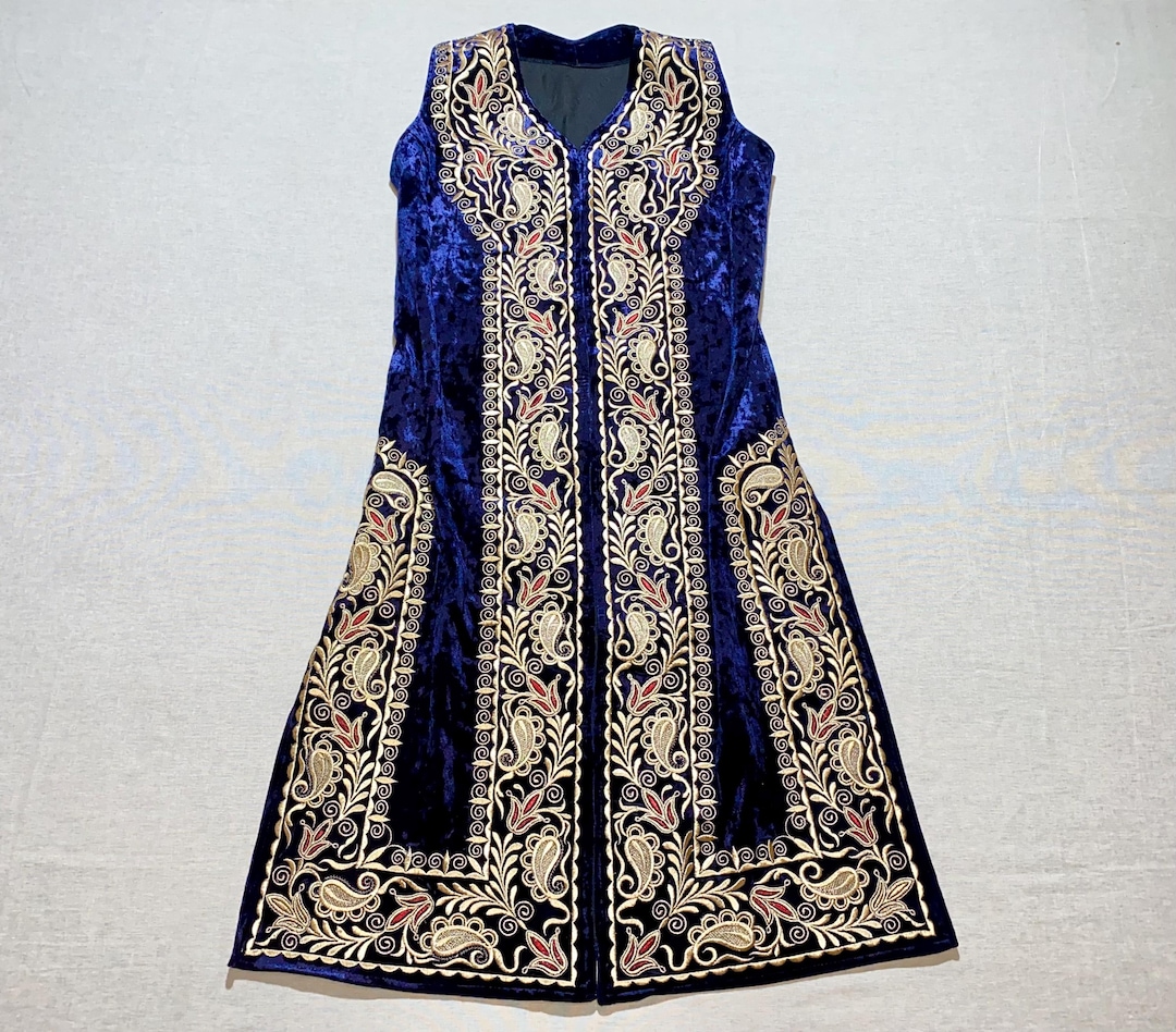UZBEK CHAPAN, Vest, Vintage Suzani Waistcoat, Handmade Uzbek Robe ...