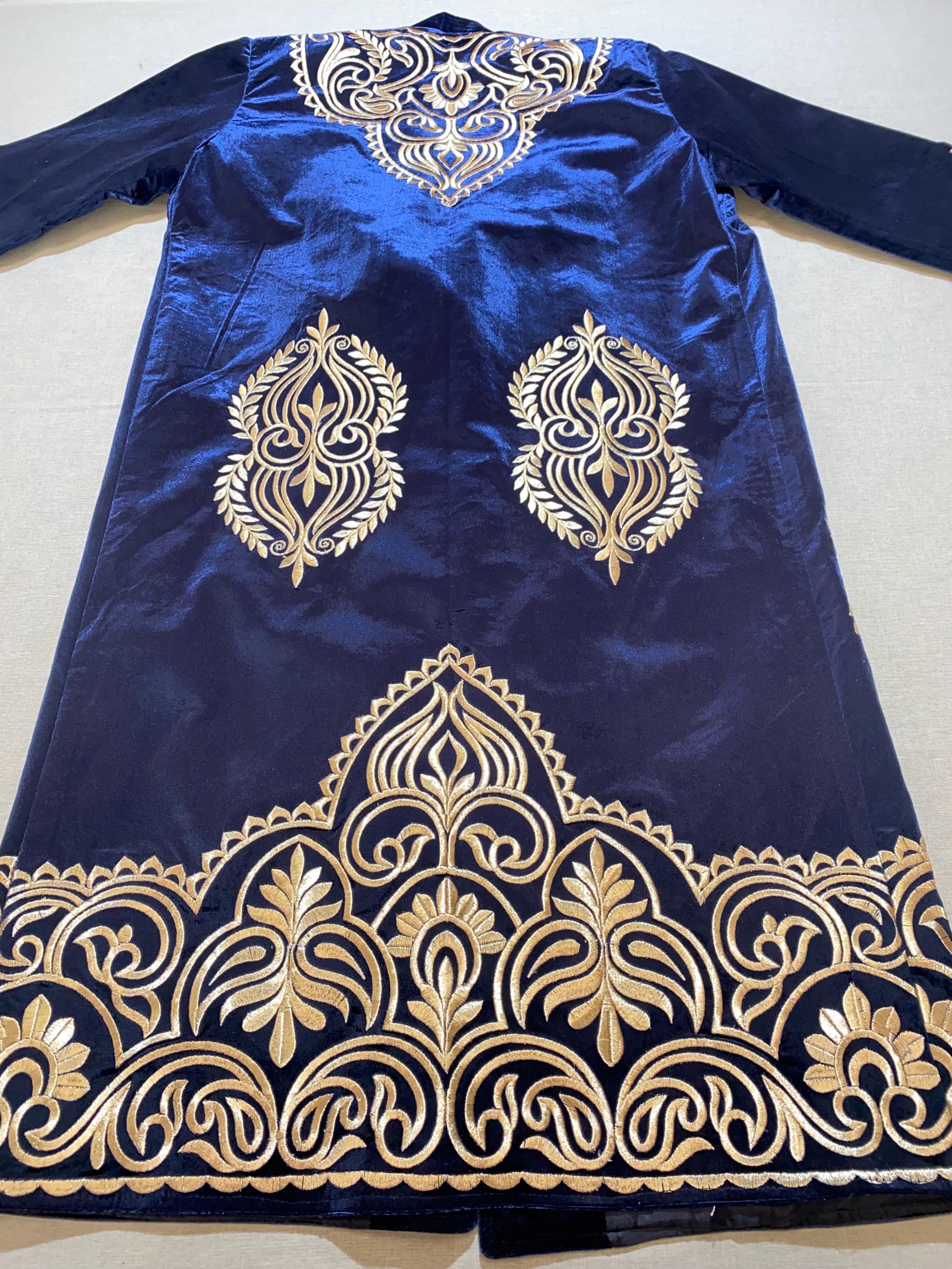 Uzbek Chapan Robe: Golden Embroidered Suzani Caftan Jacket - Etsy