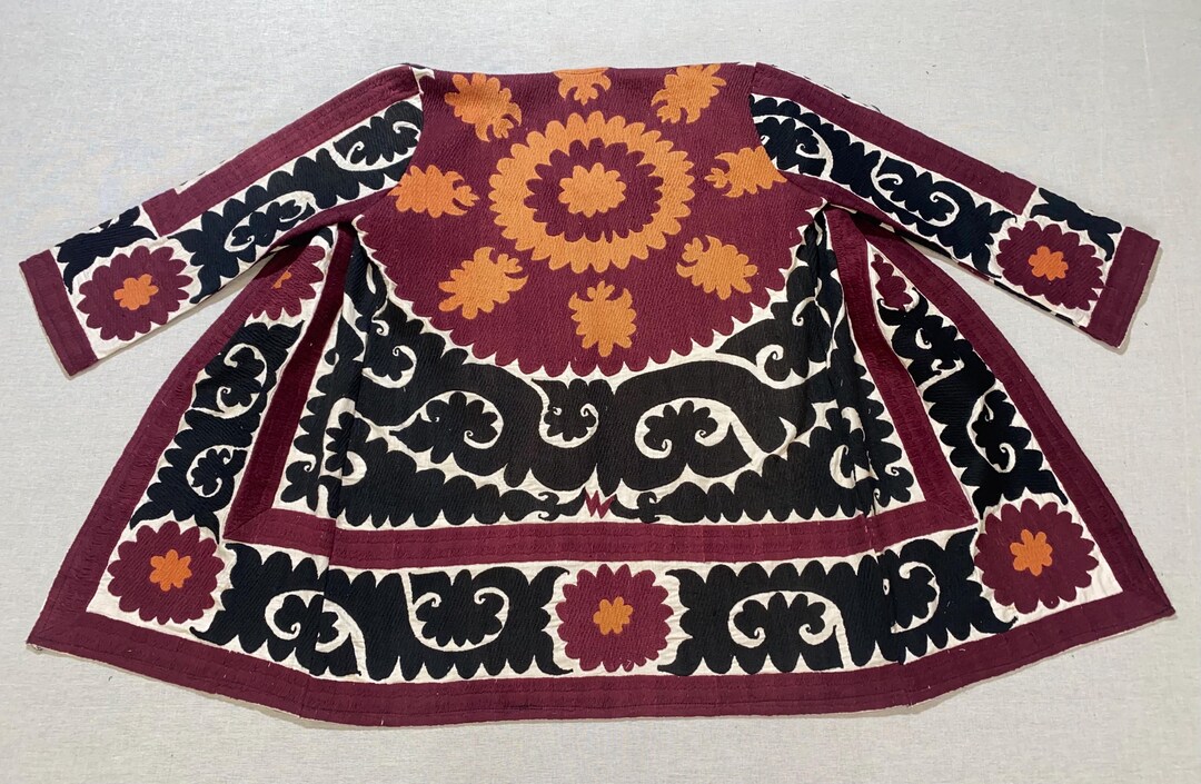 UZBEK CHAPAN, Vintage Suzani Coat, Handmade Uzbek Robe, Uzbekistan ...