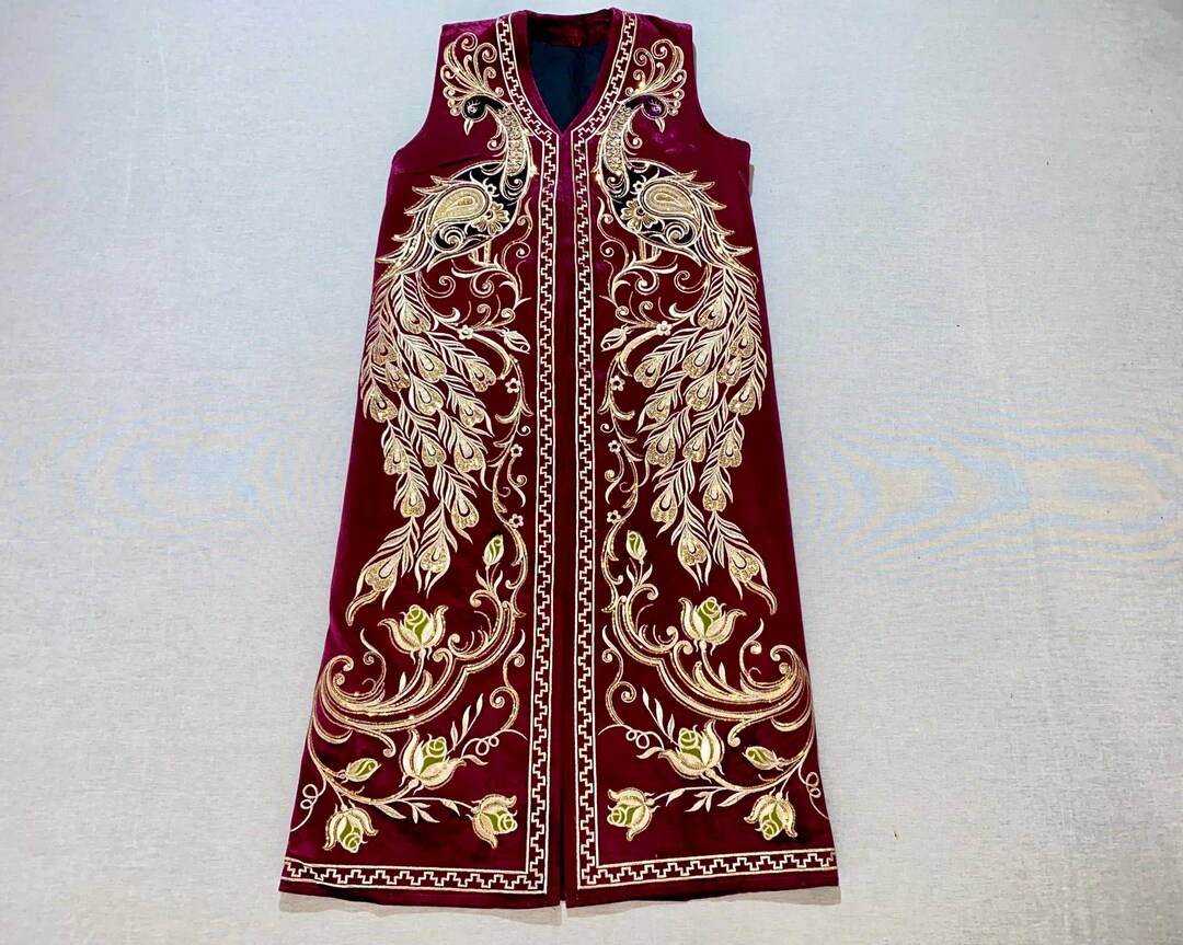 UZBEK CHAPAN, Vest, Vintage Suzani Waistcoat, Handmade Uzbek Robe ...