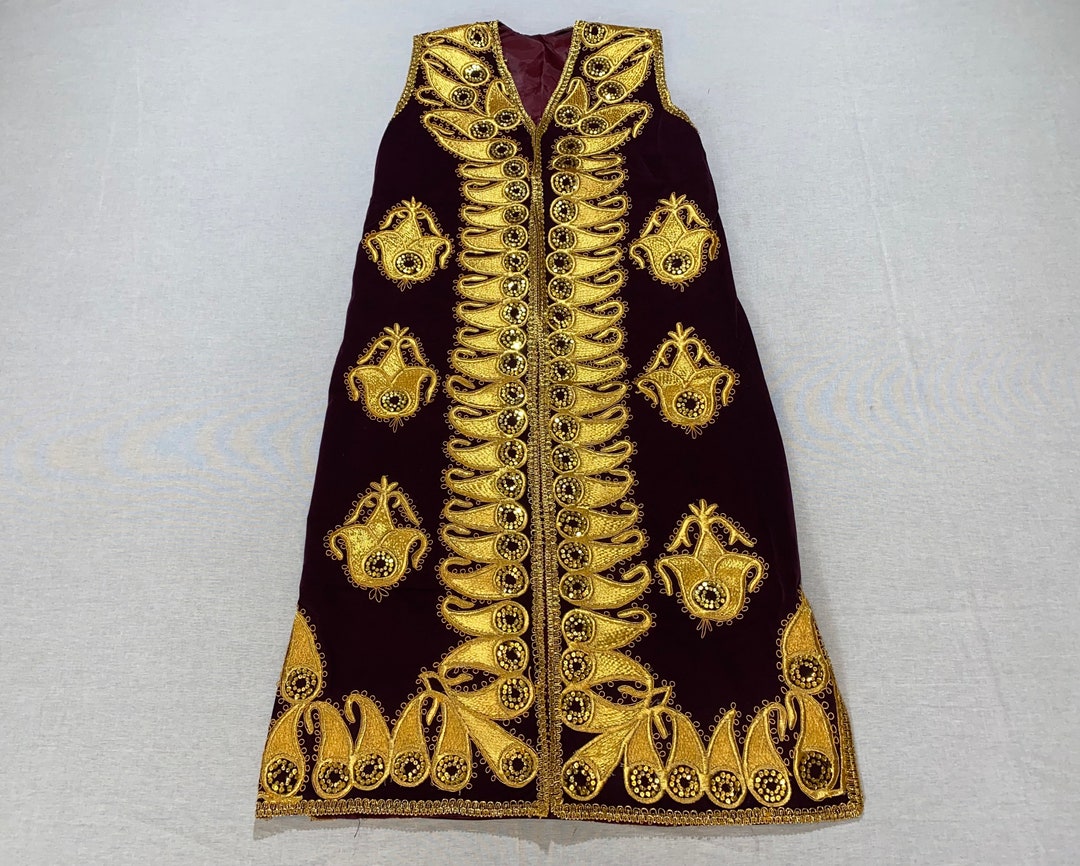 UZBEK Vest, Vintage Suzani Waistcoat, Handmade Uzbek Robe, Uzbekistan ...