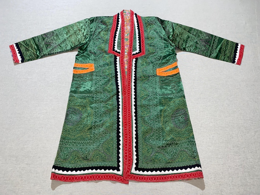 UZBEK CHAPAN, Vintage Coat, Handmade Uzbek Robe, Uzbekistan Caftan ...