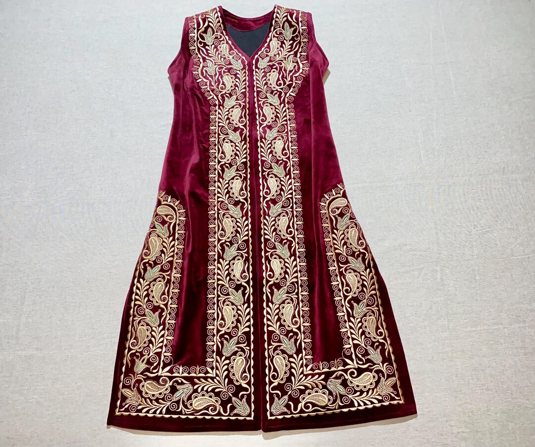 UZBEK CHAPAN, Vest, Vintage Suzani Waistcoat, Handmade Uzbek Robe ...