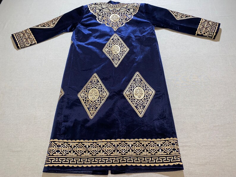 Golden Embroidered Suzani Chapan: Uzbek Boho Caftan Robe - Etsy