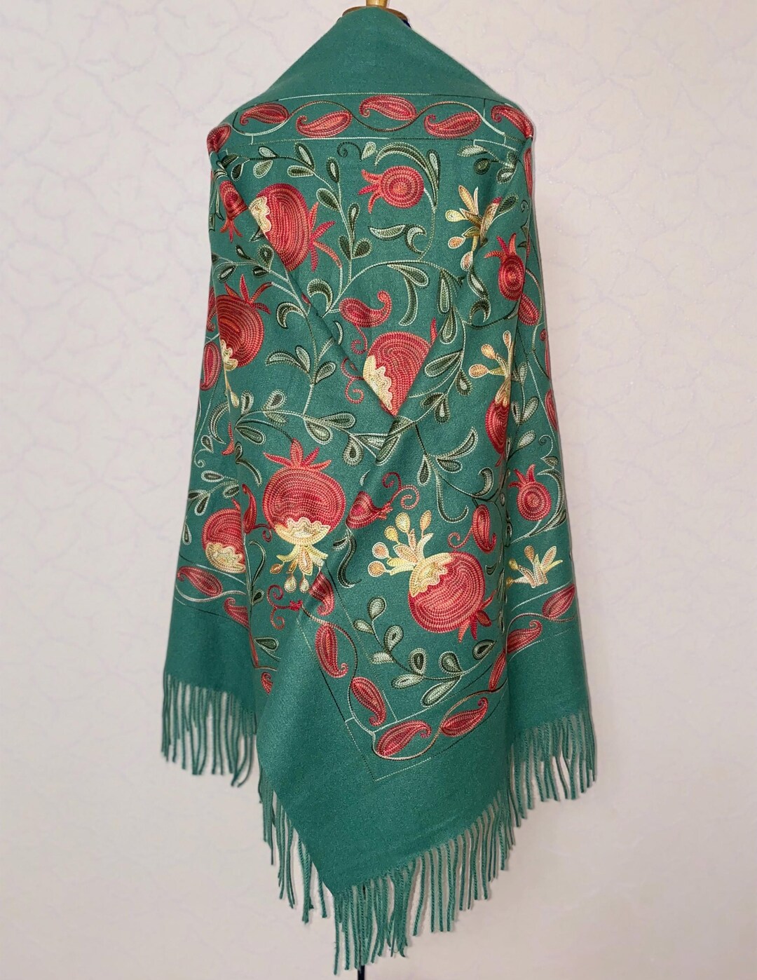Uzbek Wool Shawl, Embroidered Suzani Scarf, Wool Scarf, Cape - Etsy New ...