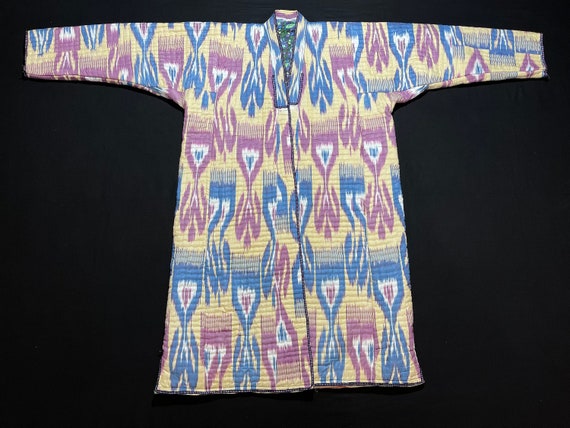 Uzbek Chapan Handwoven Ikat Uzbekistan Warm Cotton Padded Robe - Etsy