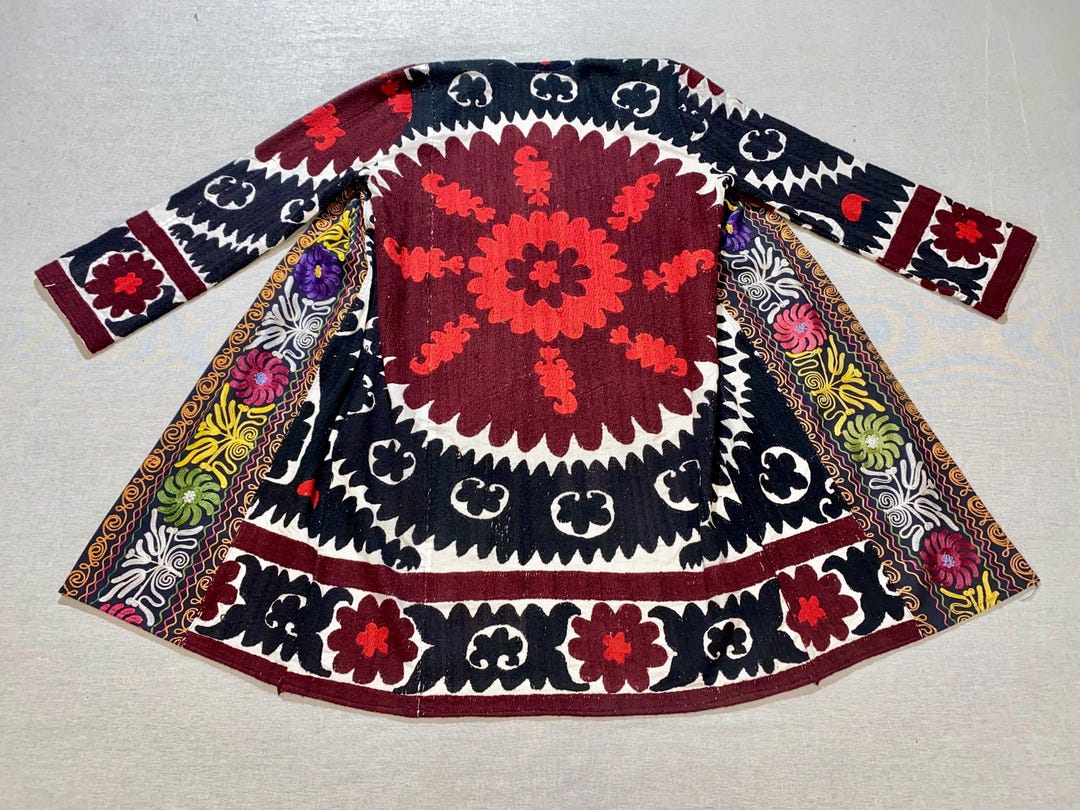 UZBEK CHAPAN, Vintage Suzani Coat, Handmade Uzbek Robe, Uzbekistan ...