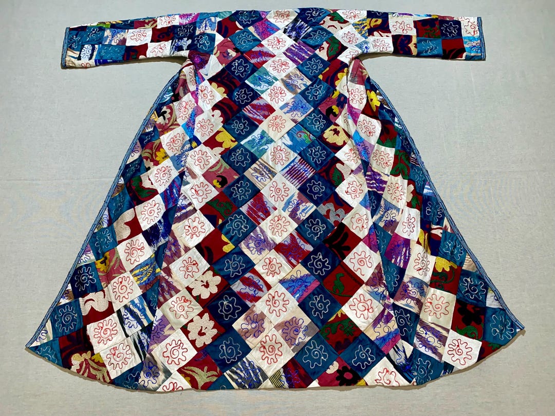 UZBEK CHAPAN, Patchwork Vintage Suzani Coat, Handmade Uzbek Robe ...