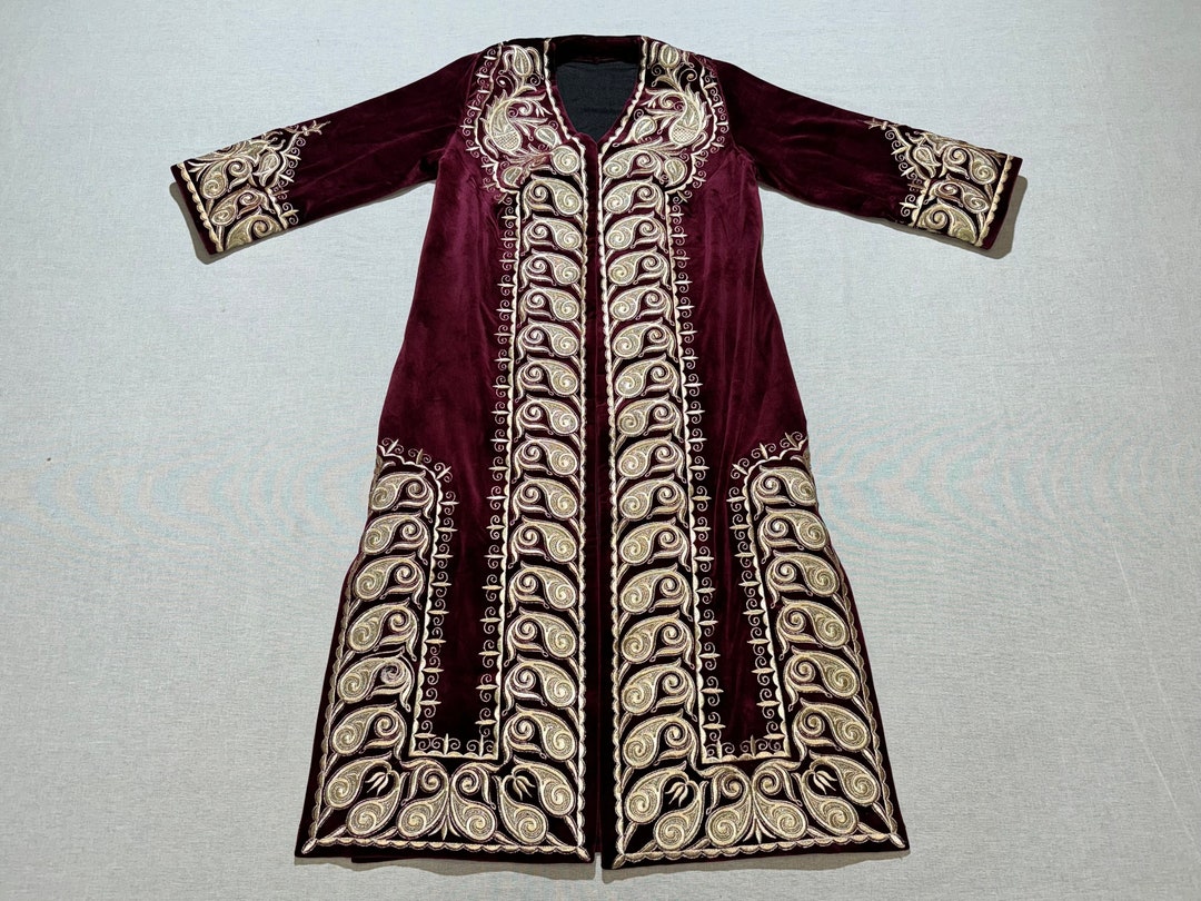 UZBEK CHAPAN, Vintage Suzani Coat, Handmade Uzbek Robe, Uzbekistan ...