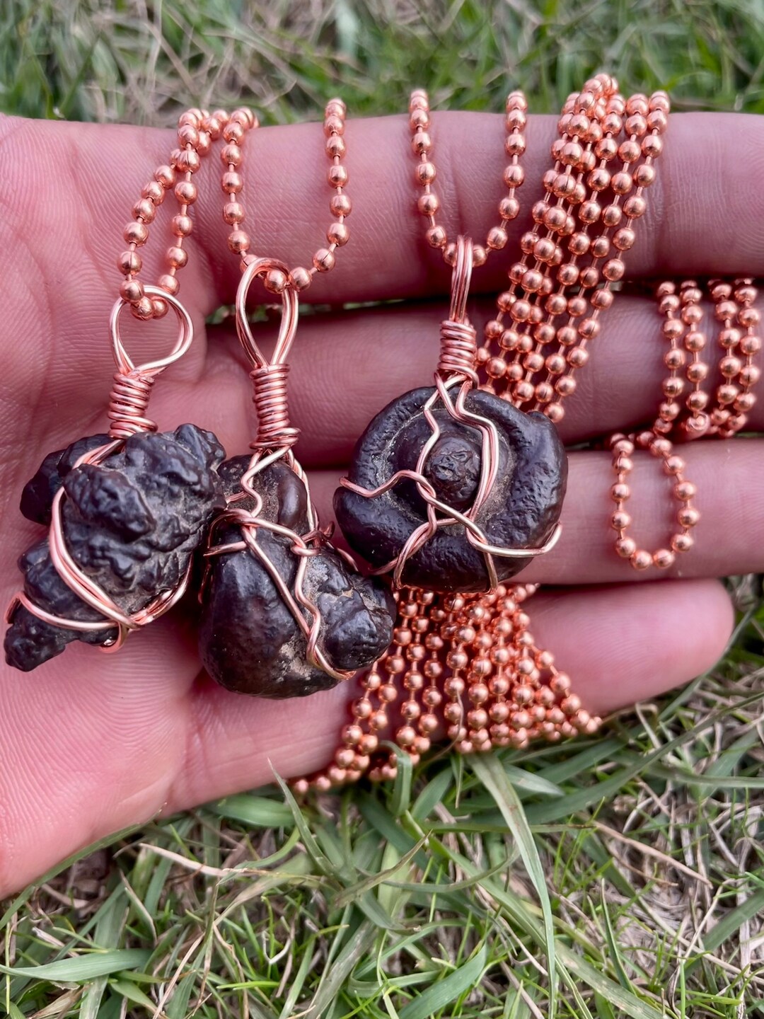 Natural Prophecy Stone in Pure Copper W/pure Copper Ball Chain - Etsy