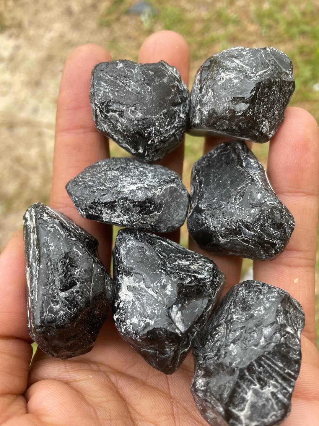 Natural Apache Tear Obsidian Specimens - Grounding and Protective ...