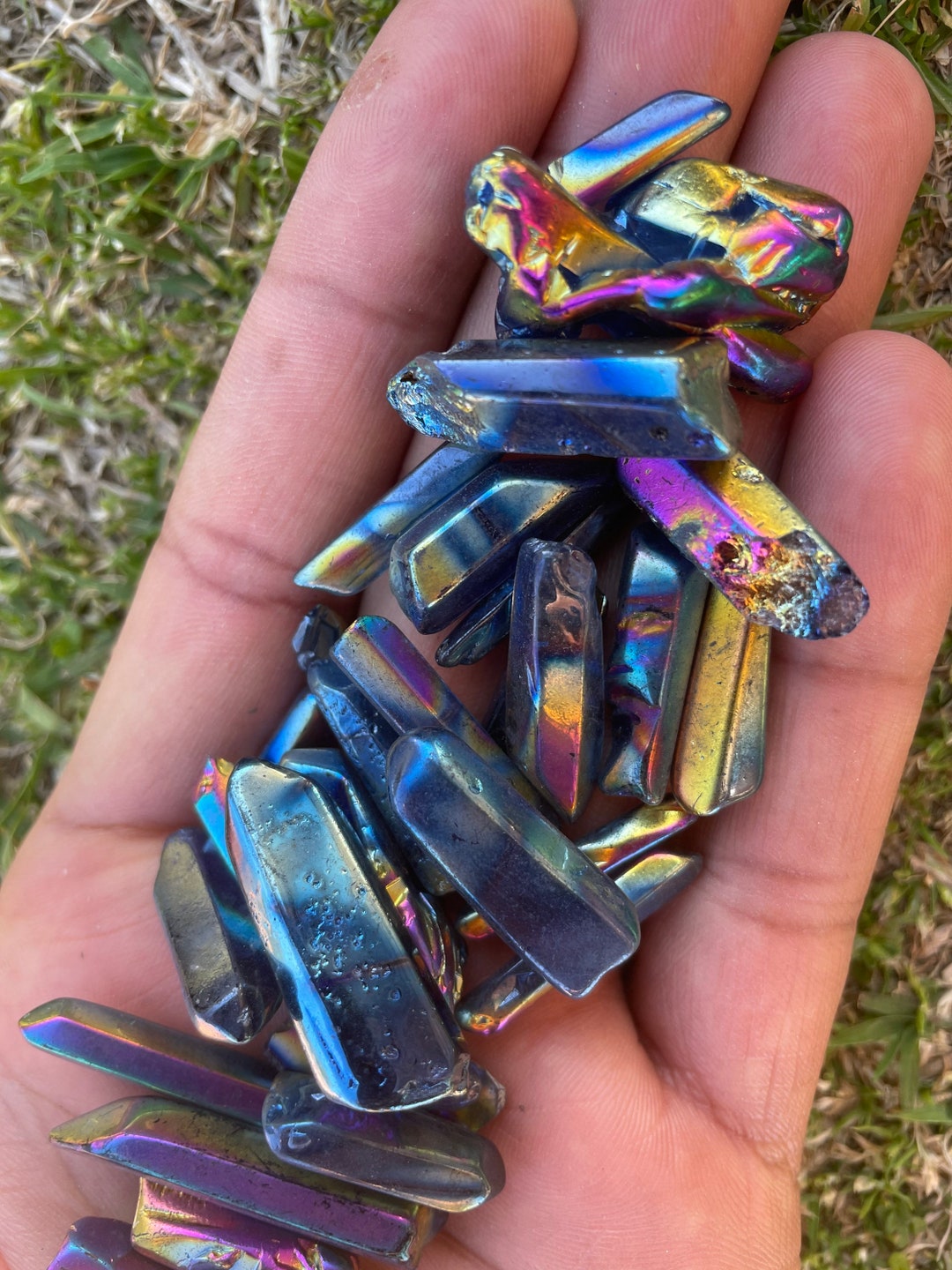 Natural Titanium Rainbow Aura Quartz Point (small) - Etsy