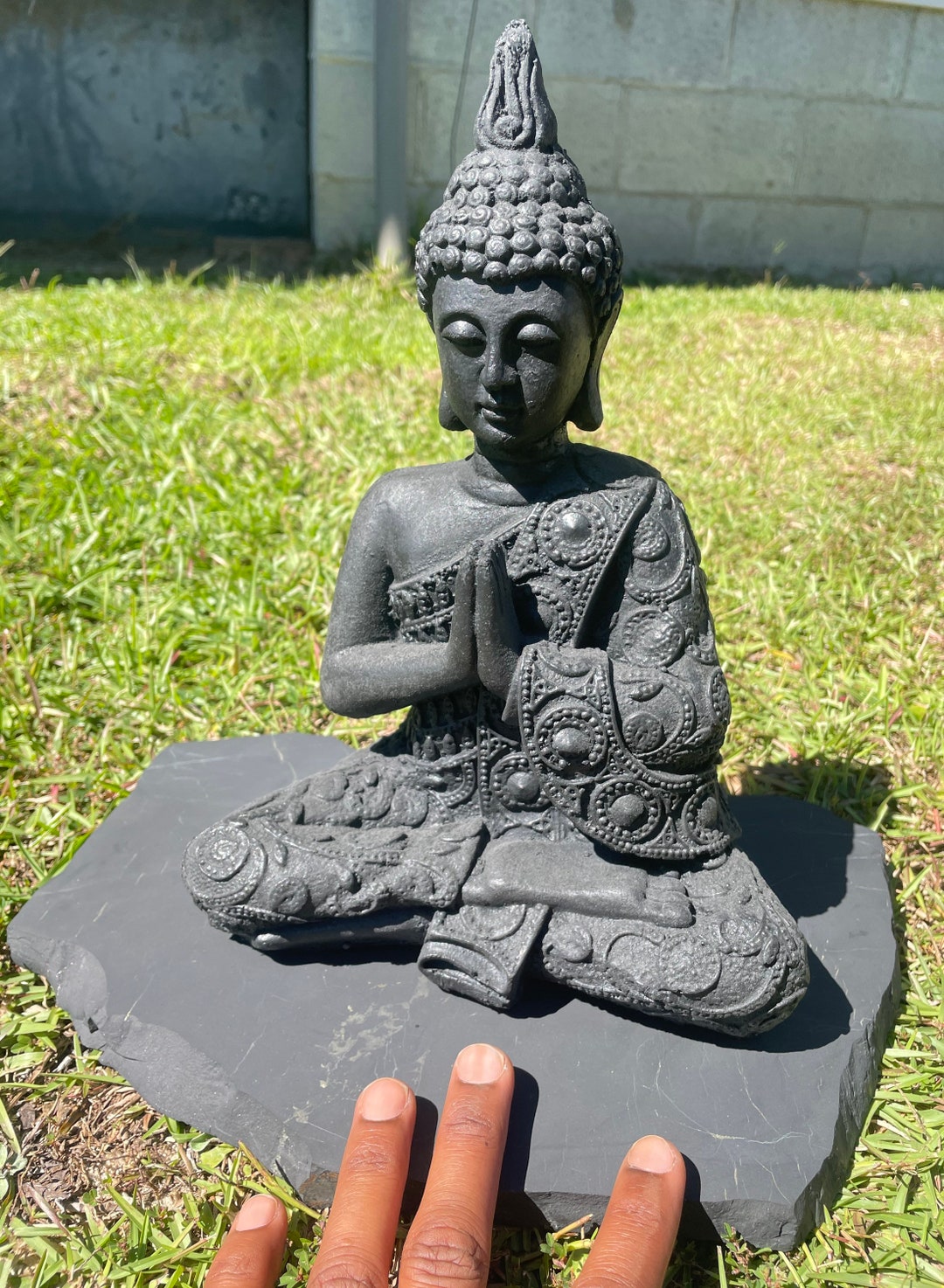 Natural Shungite Buddha Statue With Freeform Base - Etsy