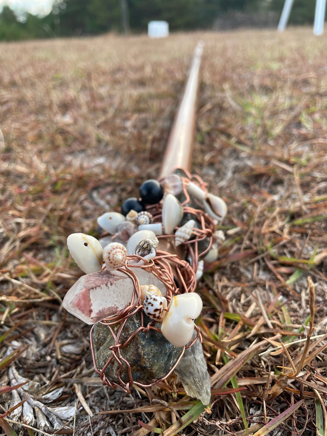 Pure Copper Staff Made FILLED With Crystals. Super Seven, Blue Sapphire ...