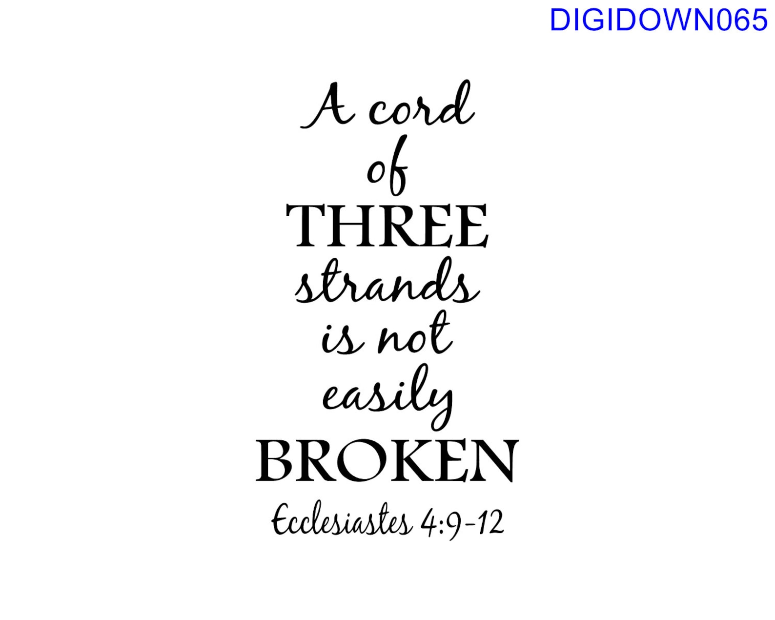 A Cord of THREE Strands is Not Easily BROKEN – SVG Cut File (mtc, Svg ...