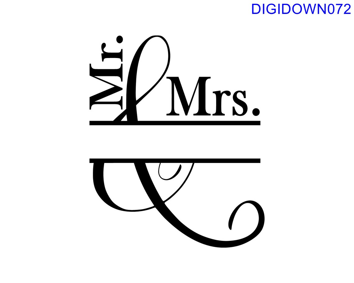 Mr. and Mrs. Frame Design SVG Cut File mtc, Svg, Pdf, Eps, Ai, Dxf, Png ...