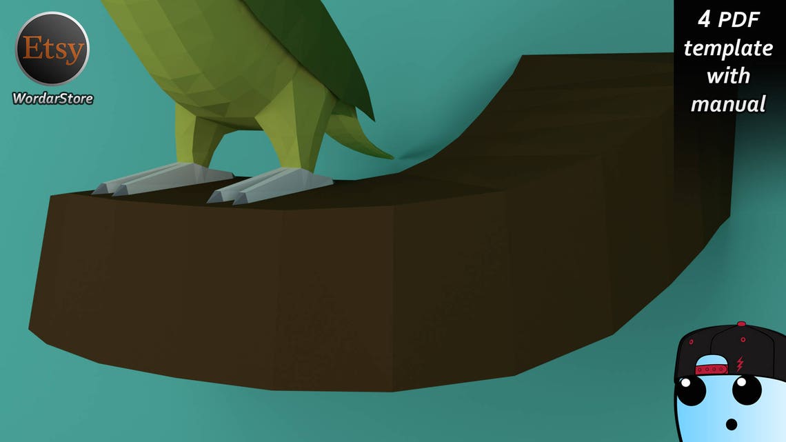 Papercraft Parrot Crafts Art Home Decoration DIY - Etsy