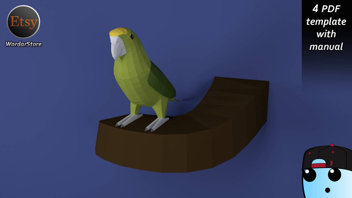 Papercraft Parrot Crafts Art Home Decoration DIY - Etsy