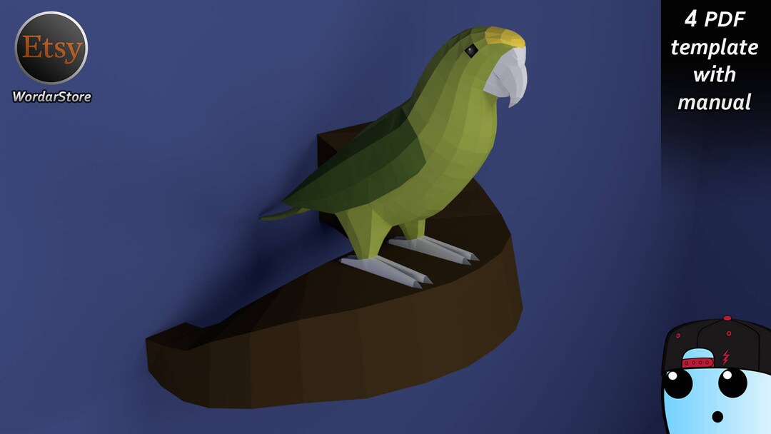 Papercraft Parrot Crafts Art Home Decoration DIY - Etsy