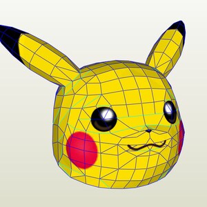 Pikachu Mask / Pikachu Mask, Pokemon Universe. Papercraft / Pepakura ...