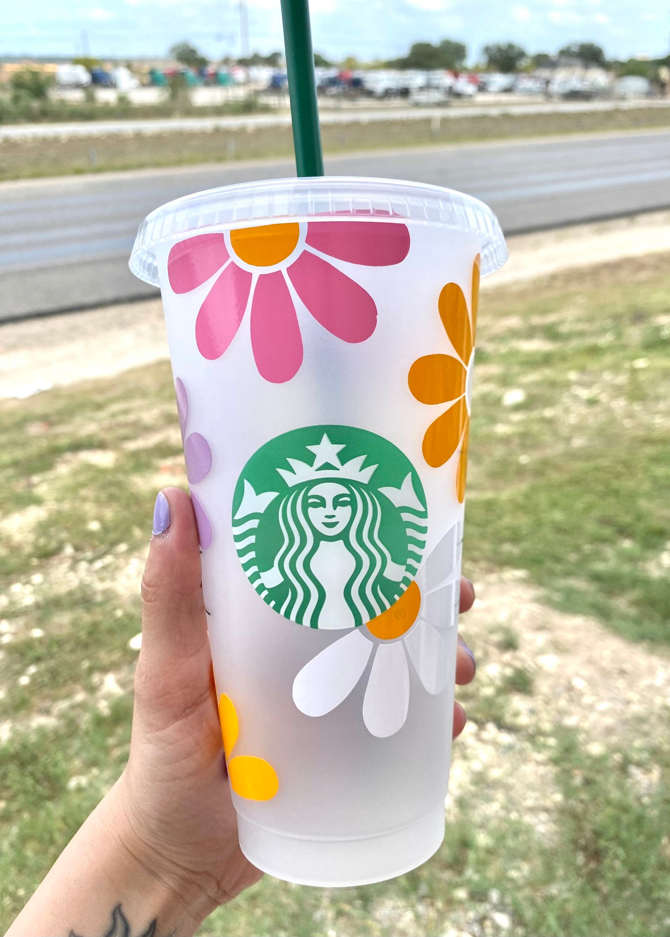 70s Starbucks Tumbler Groovy Iced Coffee Cup Spring Cup Gift for Friend ...