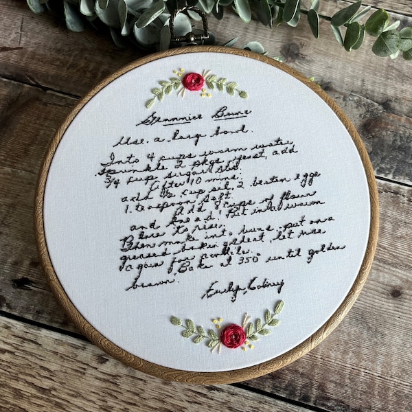 Recipe Embroidery - Etsy