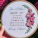 Beautiful Wedding Calendar Hand Embroidered Hoop, Wedding Gift ...