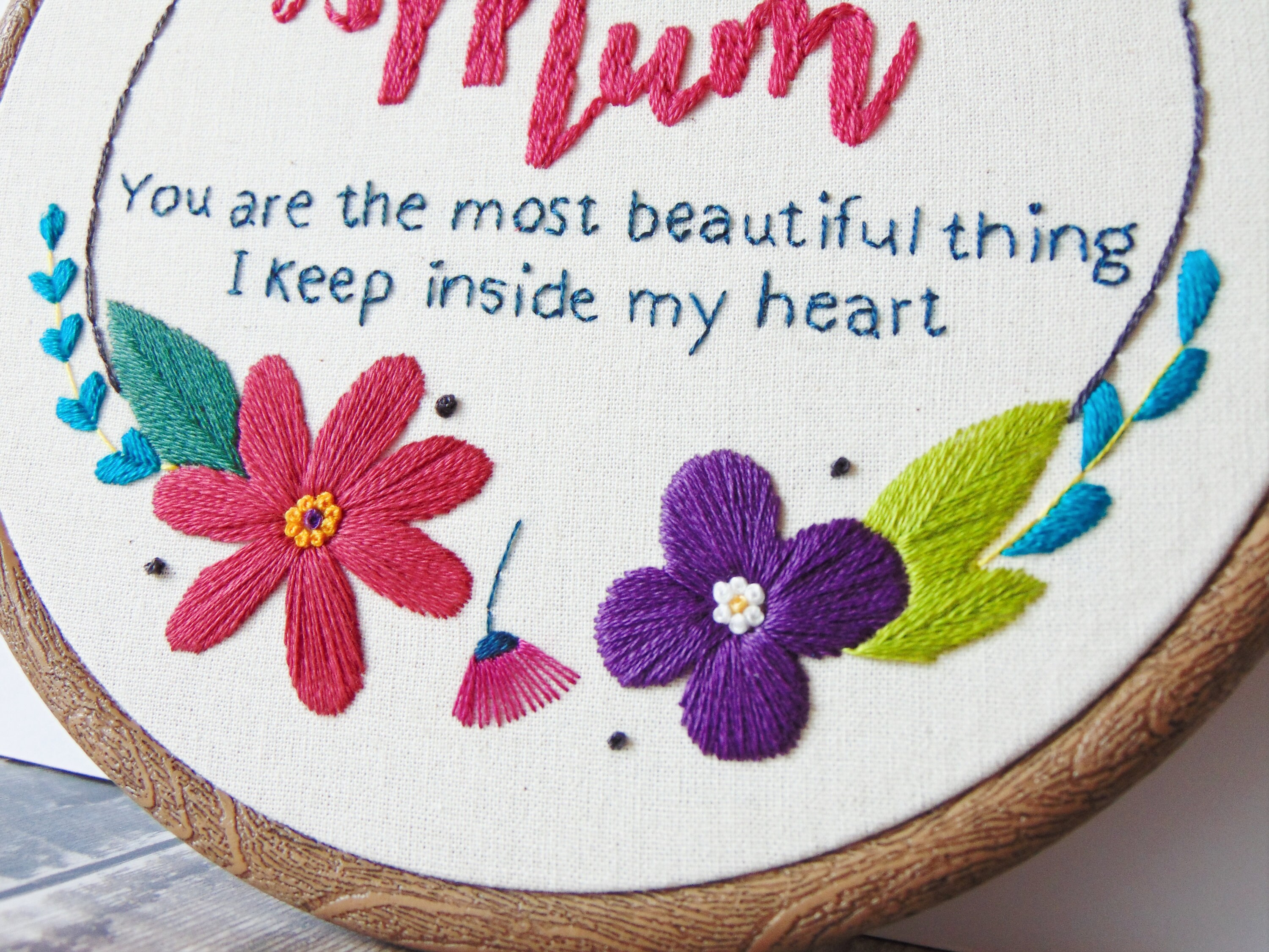 Special Mum Gift Mum Embroidery Gift For Her Mum Birthday | Etsy