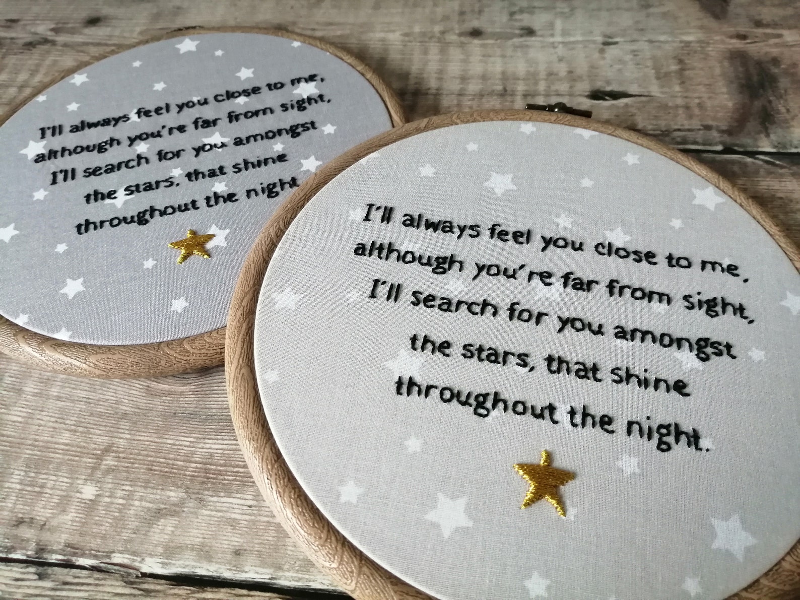 Personalised Memorial Stars Hand Embroidered Hoop Memorial | Etsy