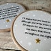 Personalised Memorial Stars Hand Embroidered Hoop, Memorial Quote ...