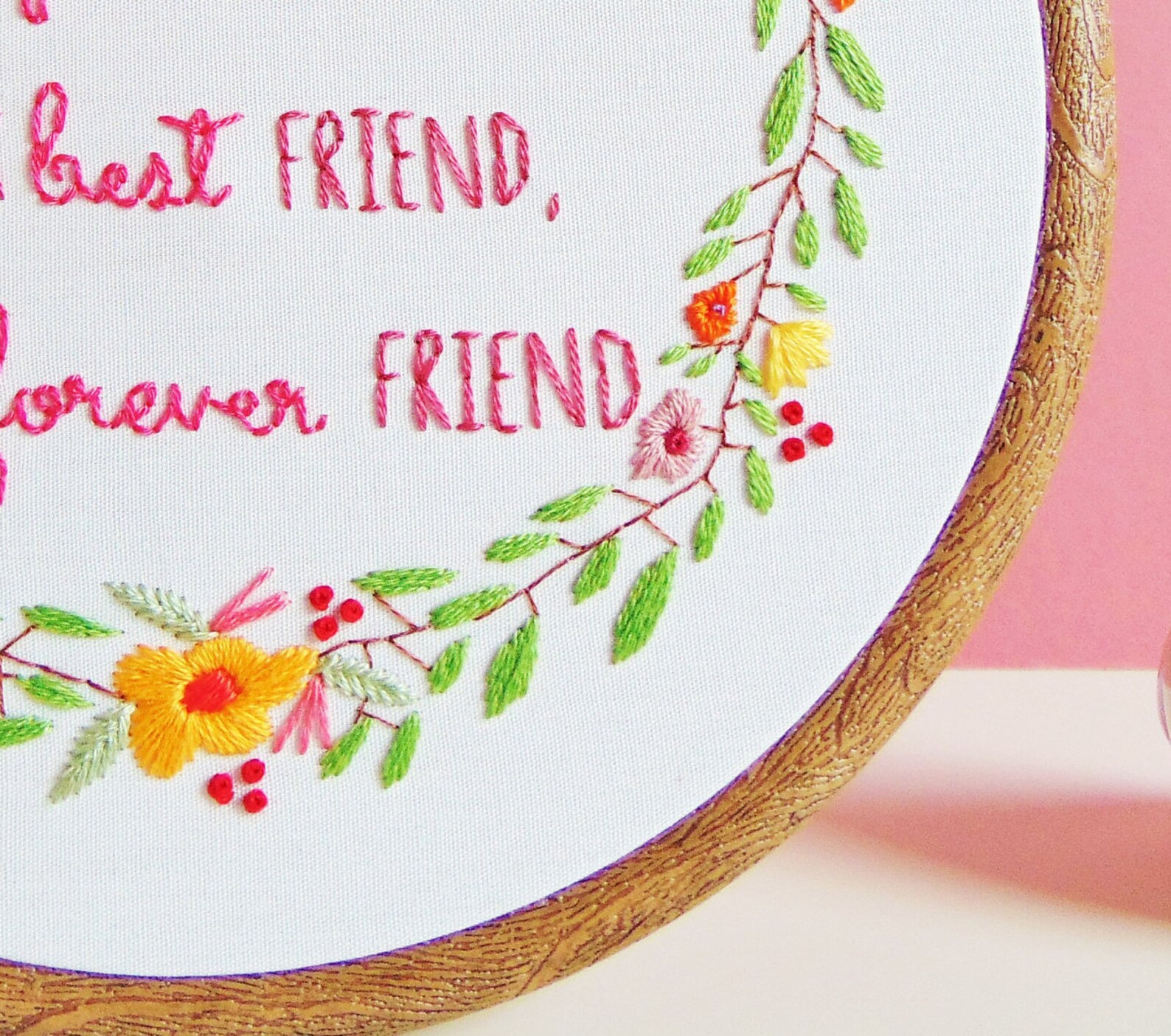 Floral Mum Gift, Flower Wreath Embroidery, Special Gift for Mum ...