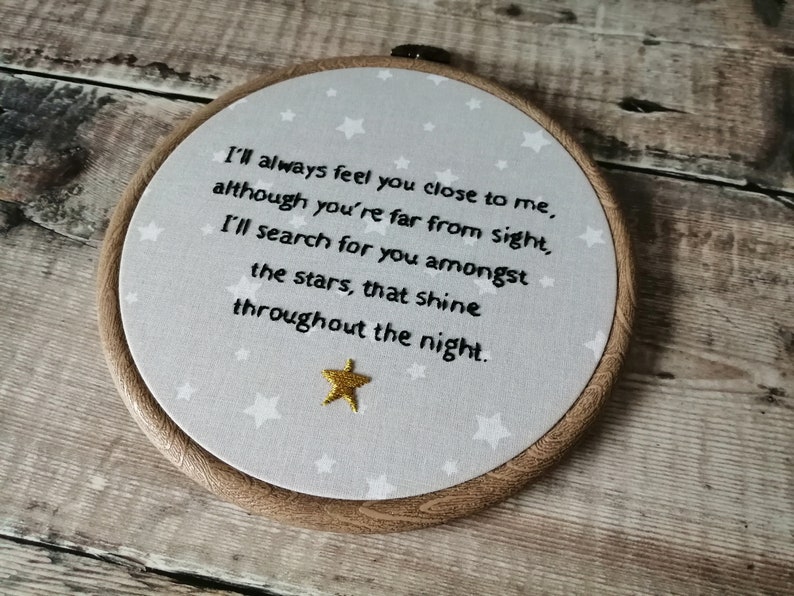 Personalised Memorial Stars Hand Embroidered Hoop Memorial | Etsy