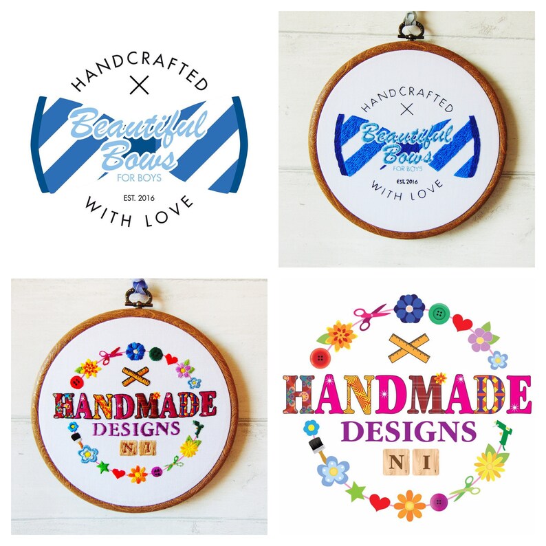 Your Logo Transformed Into Hand Embroidery Hoop Art | Etsy
