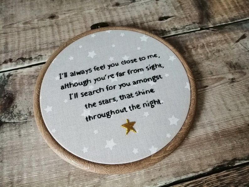 Personalised Memorial Stars Hand Embroidered Hoop Memorial | Etsy